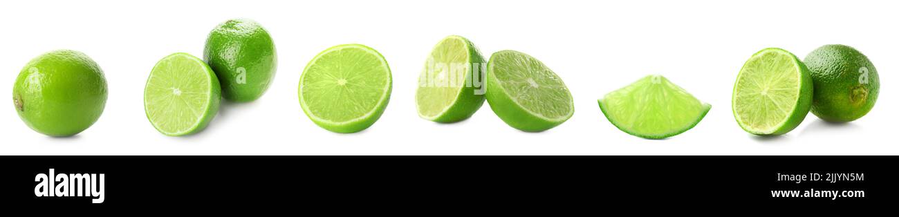 Set of ripe limes isolated on white Stock Photo - Alamy