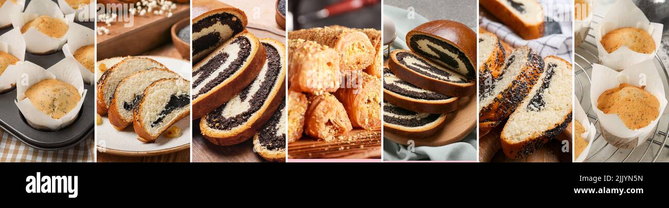 Collage of sweet desserts, closeup Stock Photo - Alamy