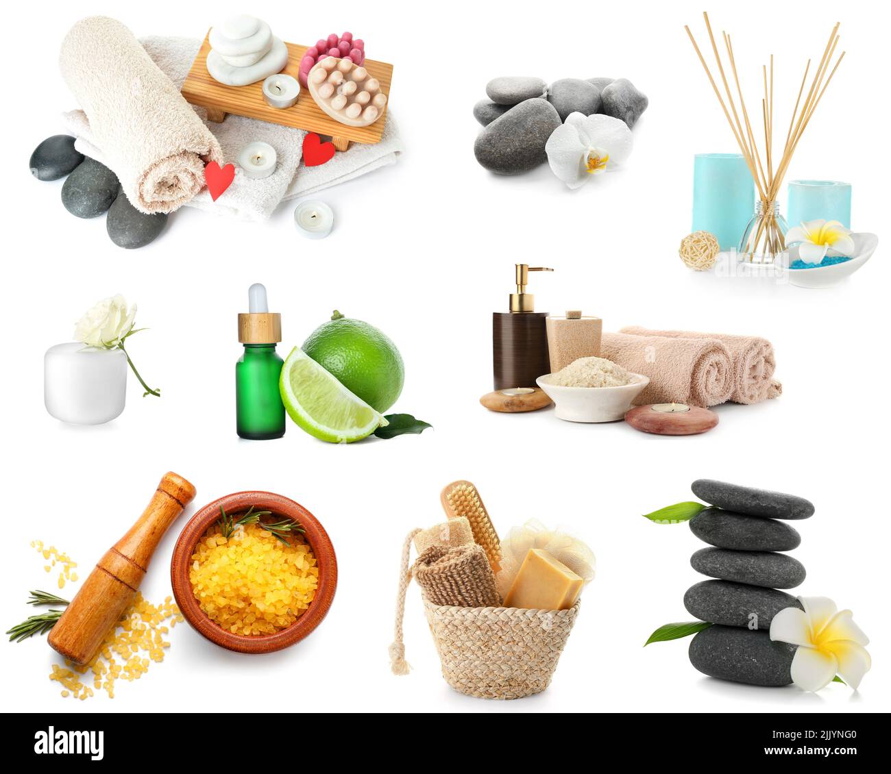 Set spa supplies different Cut Out Stock Images & Pictures - Alamy