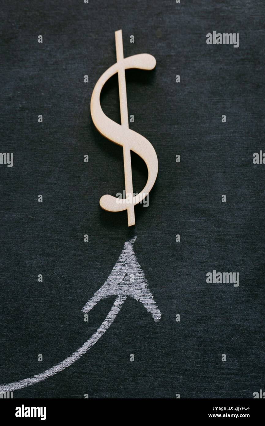 Rising dollar currency.growth of the exchange rate.rise of the dollar ...