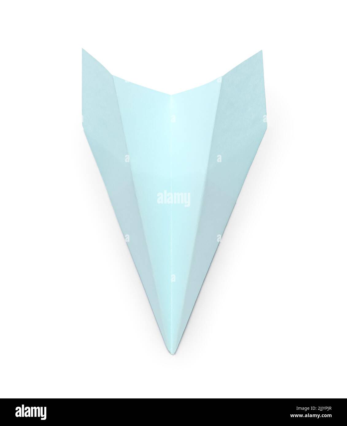Blue paper plane on white background Stock Photo - Alamy