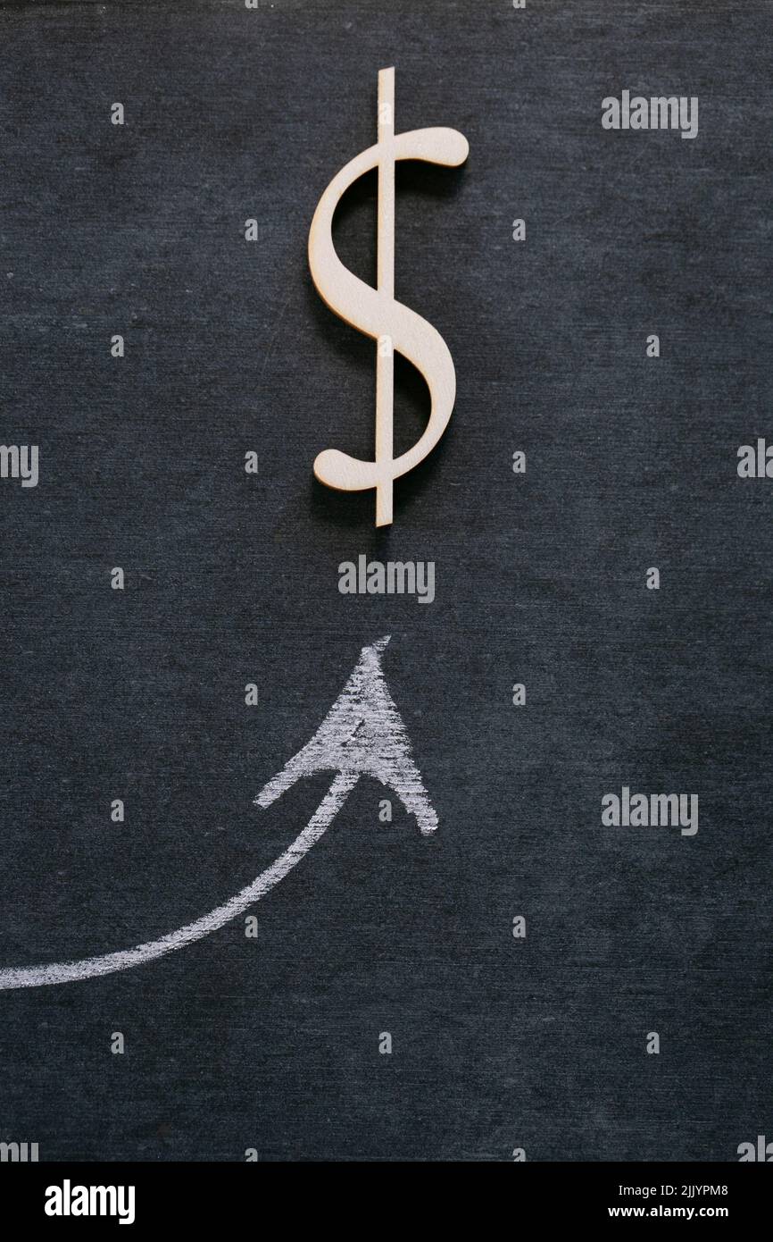 Rising dollar currency.growth of the exchange rate.rise of the dollar ...