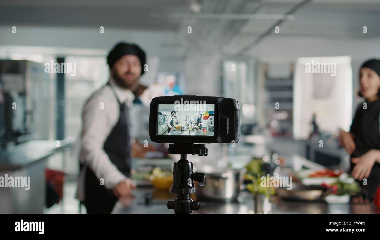 Diverse culinary team recording hi-res stock photography and images - Alamy