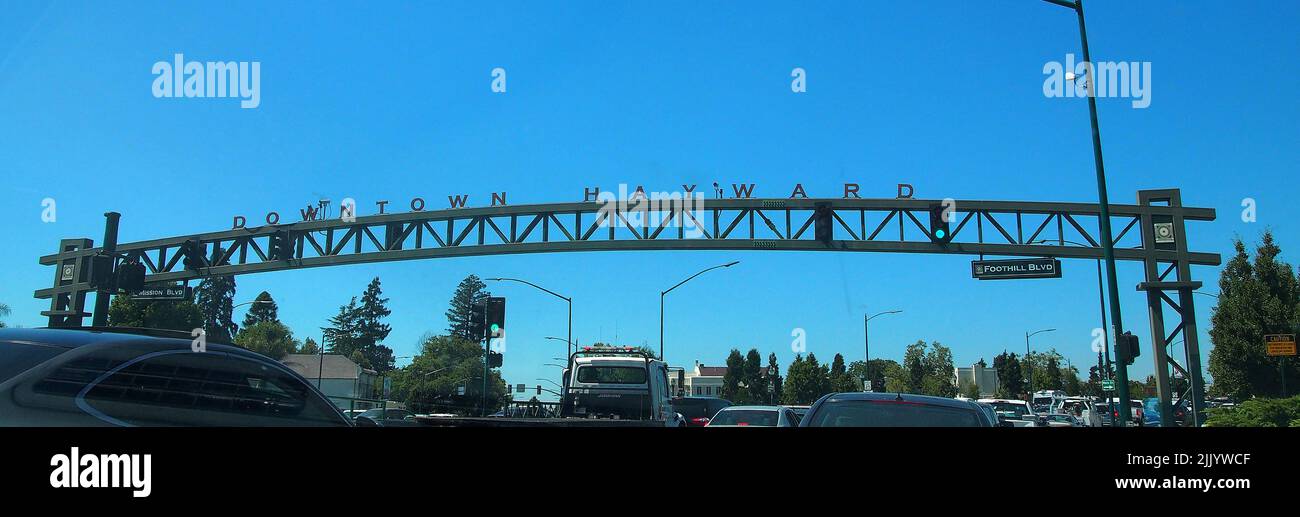 Downtown Hayward California sign Stock Photo - Alamy