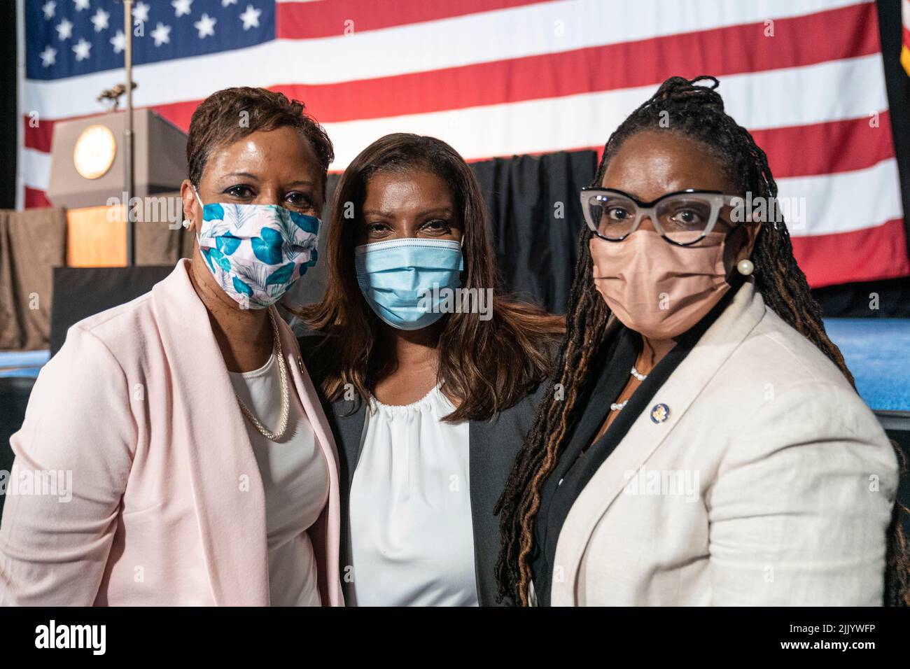 New York, NY - July 28, 2022: Attorney General Letitia James (C ...