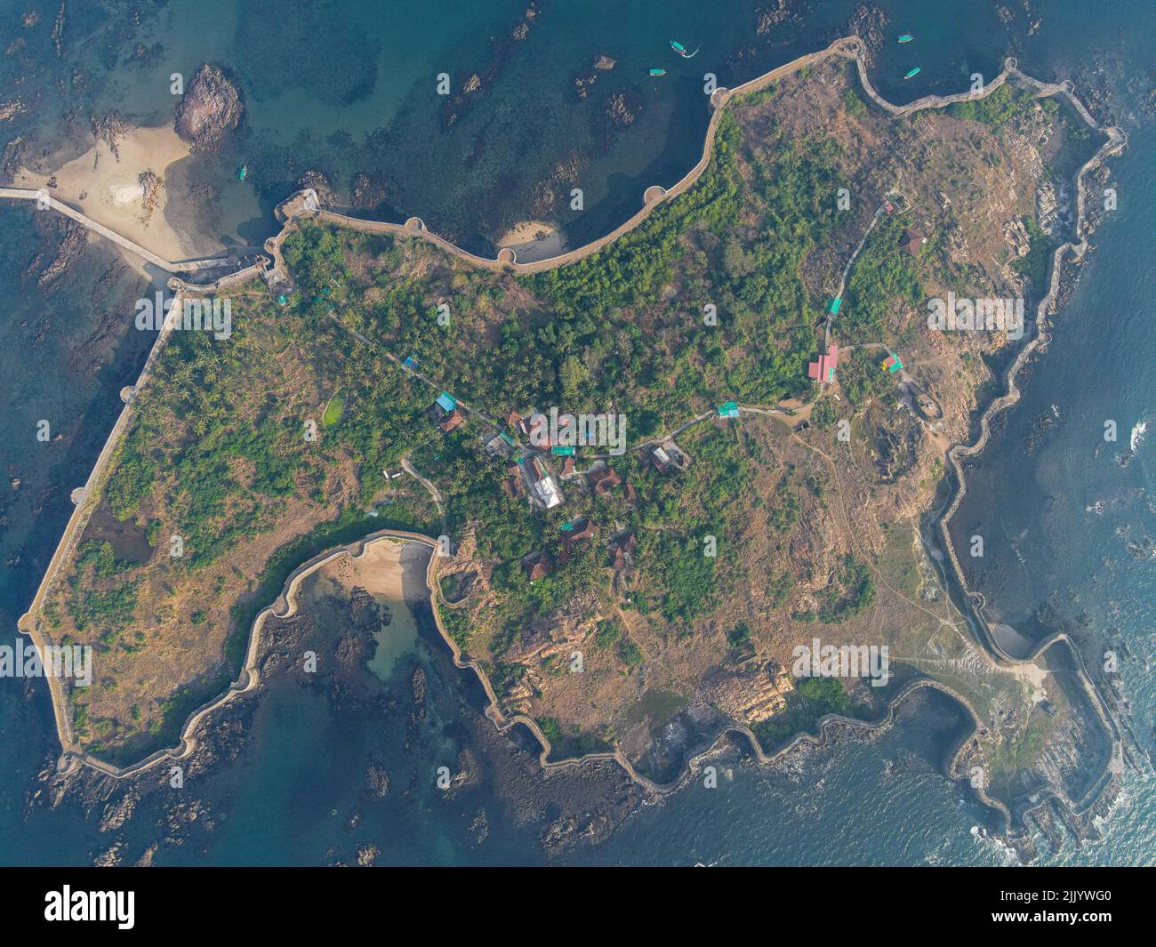 An Aerial shot of Sindhudurg fortress in a island Stock Photo - Alamy