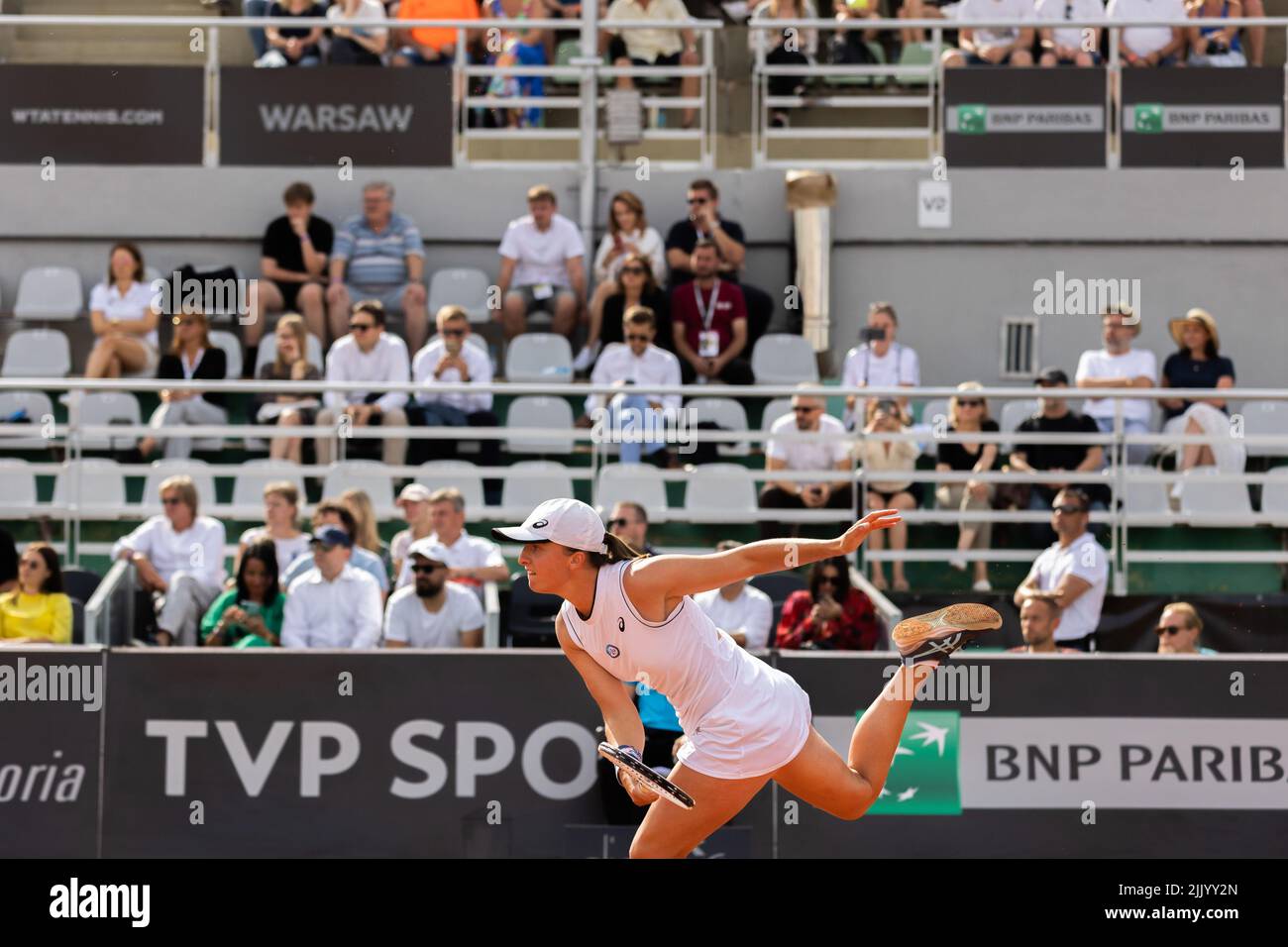 Iga Swiatek seen in action during the second round match BNP Paribas ...