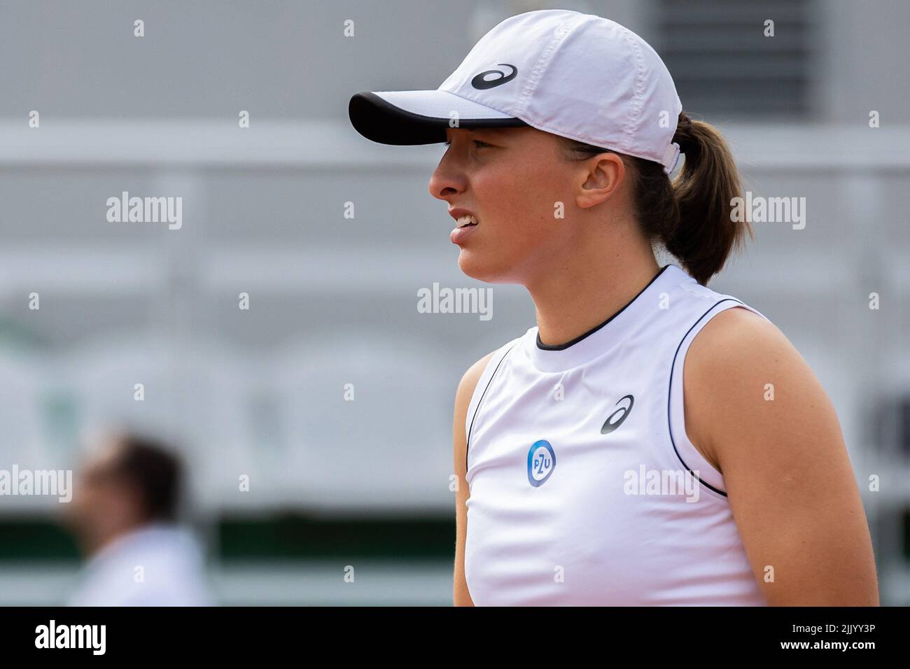 Iga Swiatek seen in action during the second round match BNP Paribas ...
