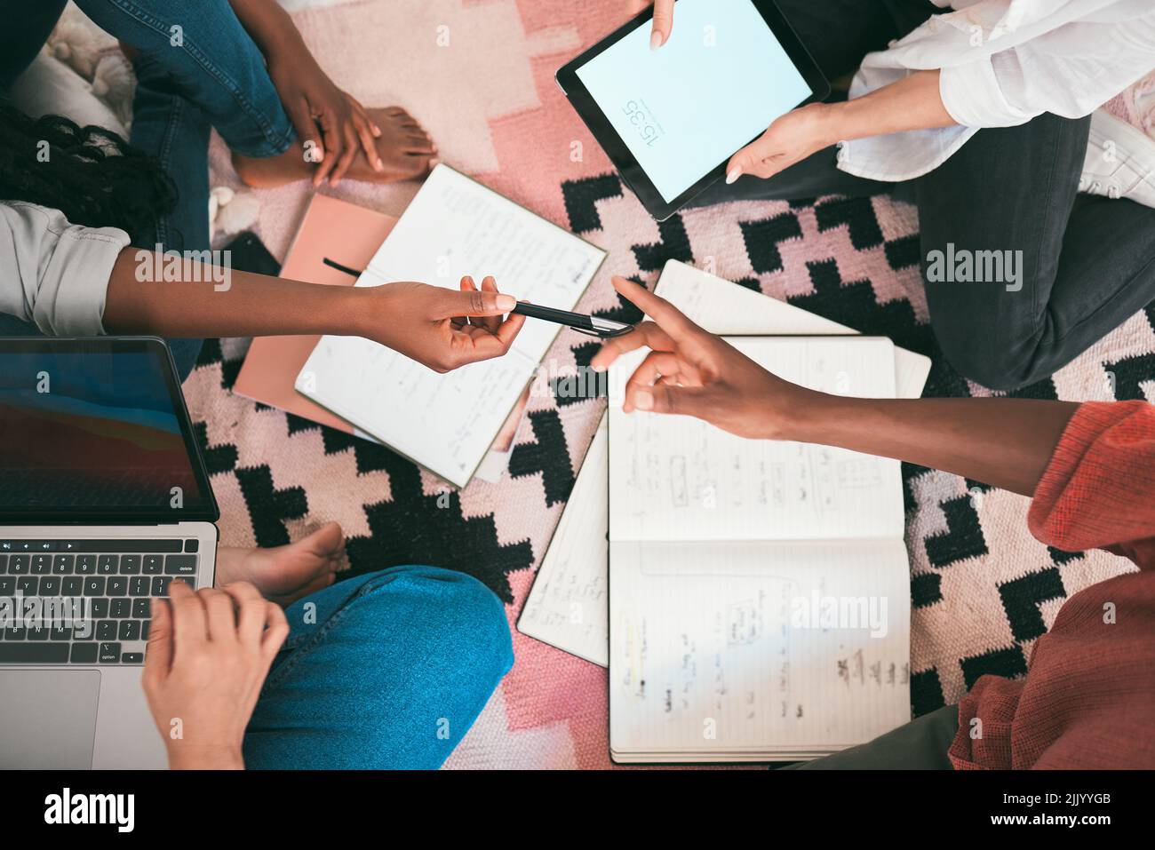 Creative, teamwork and busy people working on strategy planning and ...