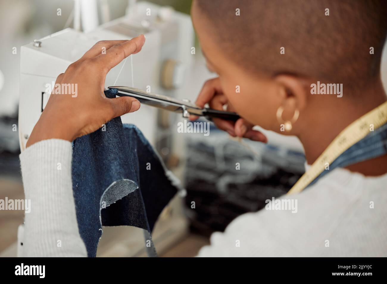 Fashion, design and creative work in a workshop. A factory worker ...