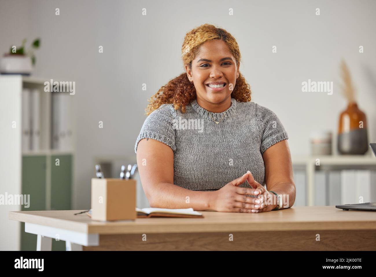 Confident, happy and professional business woman looking ready for ...