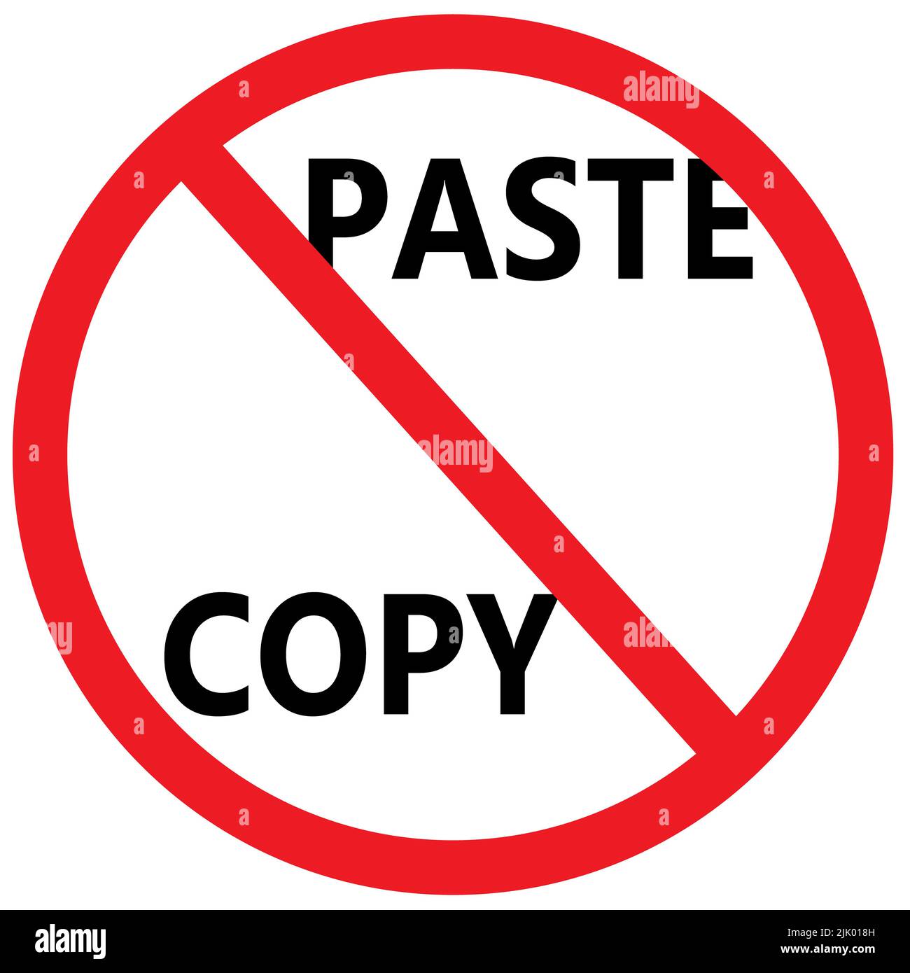 no copy paste caution sign. no copy and paste sign. flat style Stock ...