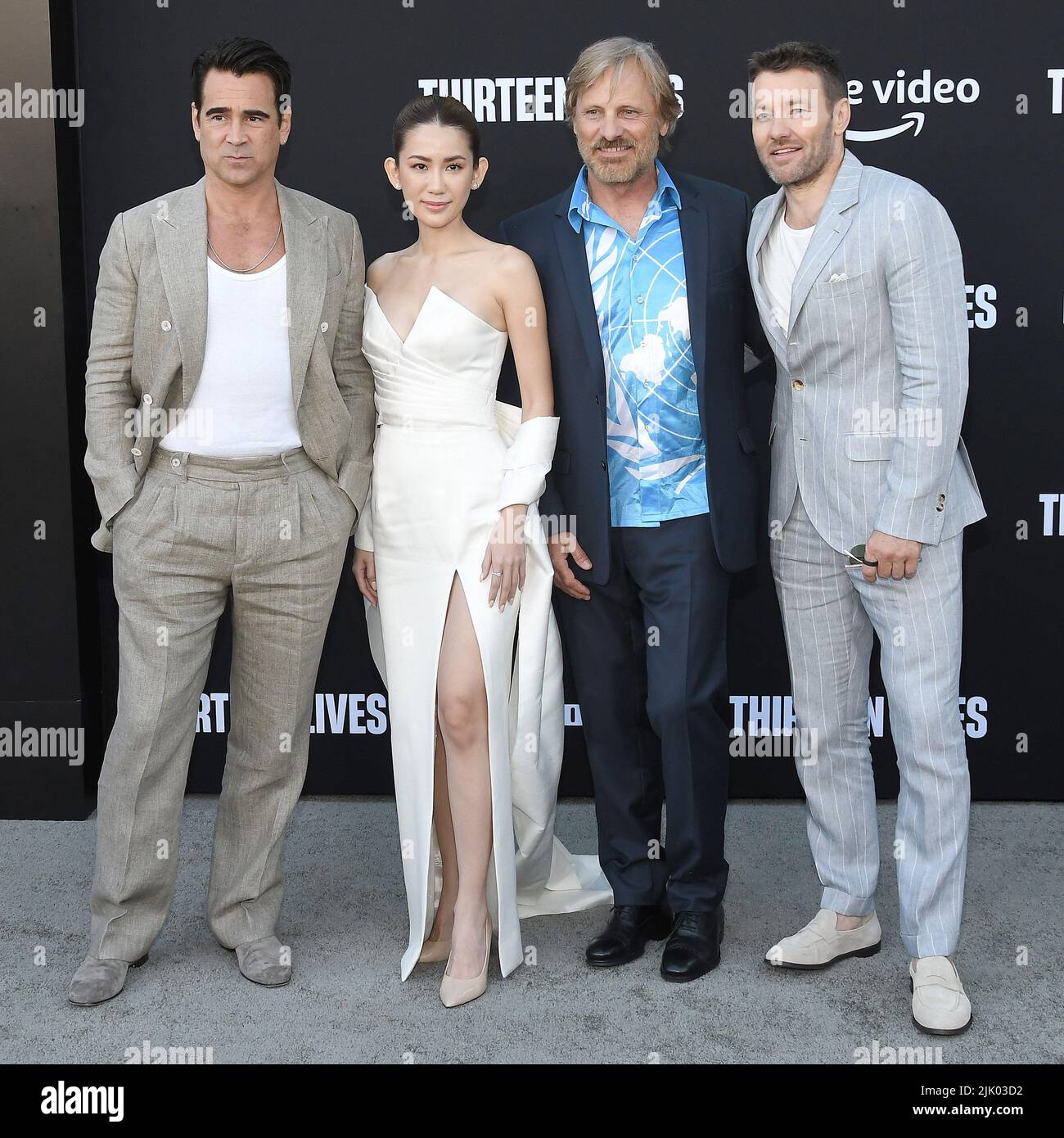 (L-R) THIRTEEN LIVES Cast - Colin Farrell, Pattakorn "Ploy" Tangsupakul ...
