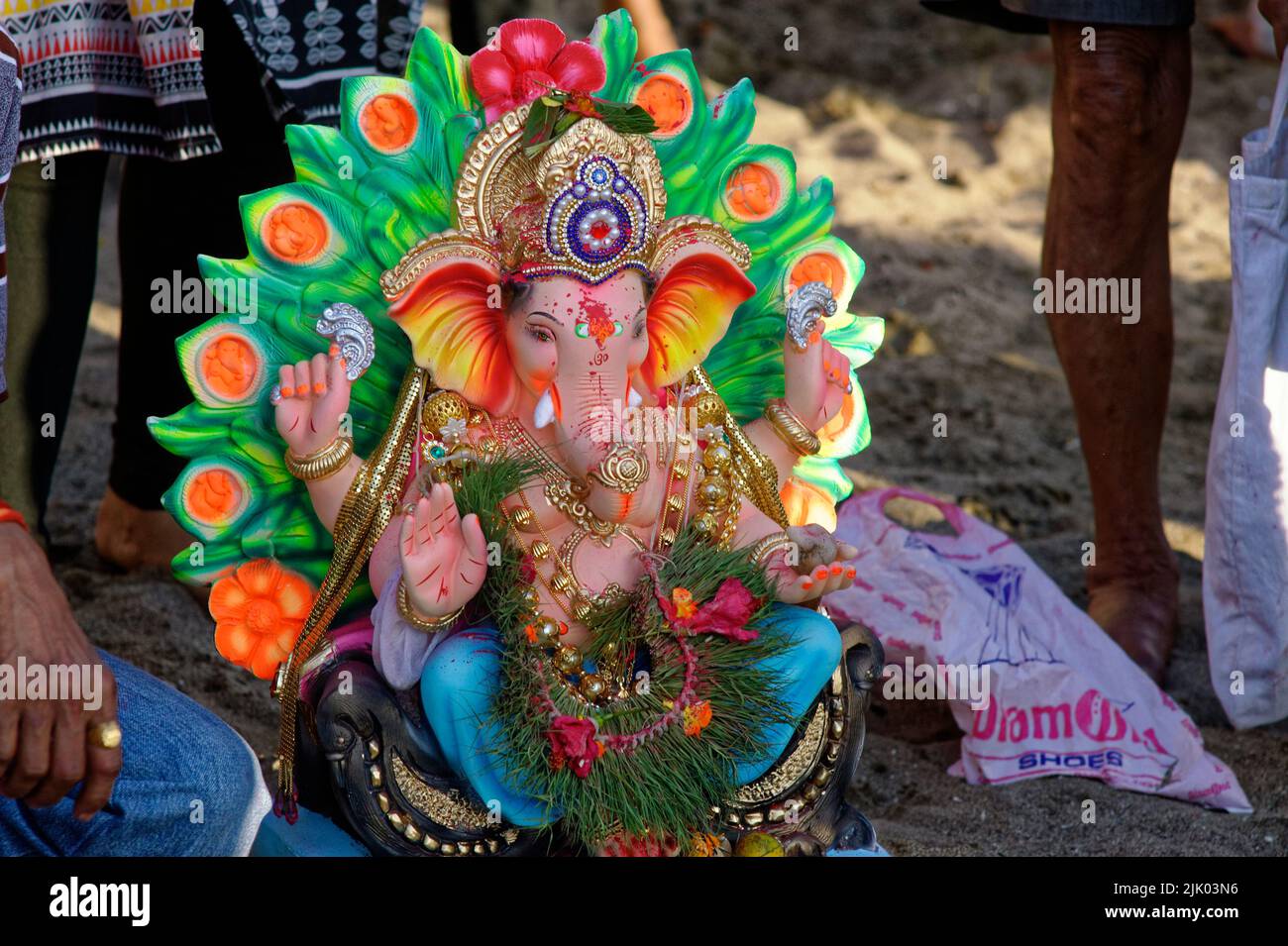 Idol of ganesha at the time of Ganpati festival in Mumbai state ...