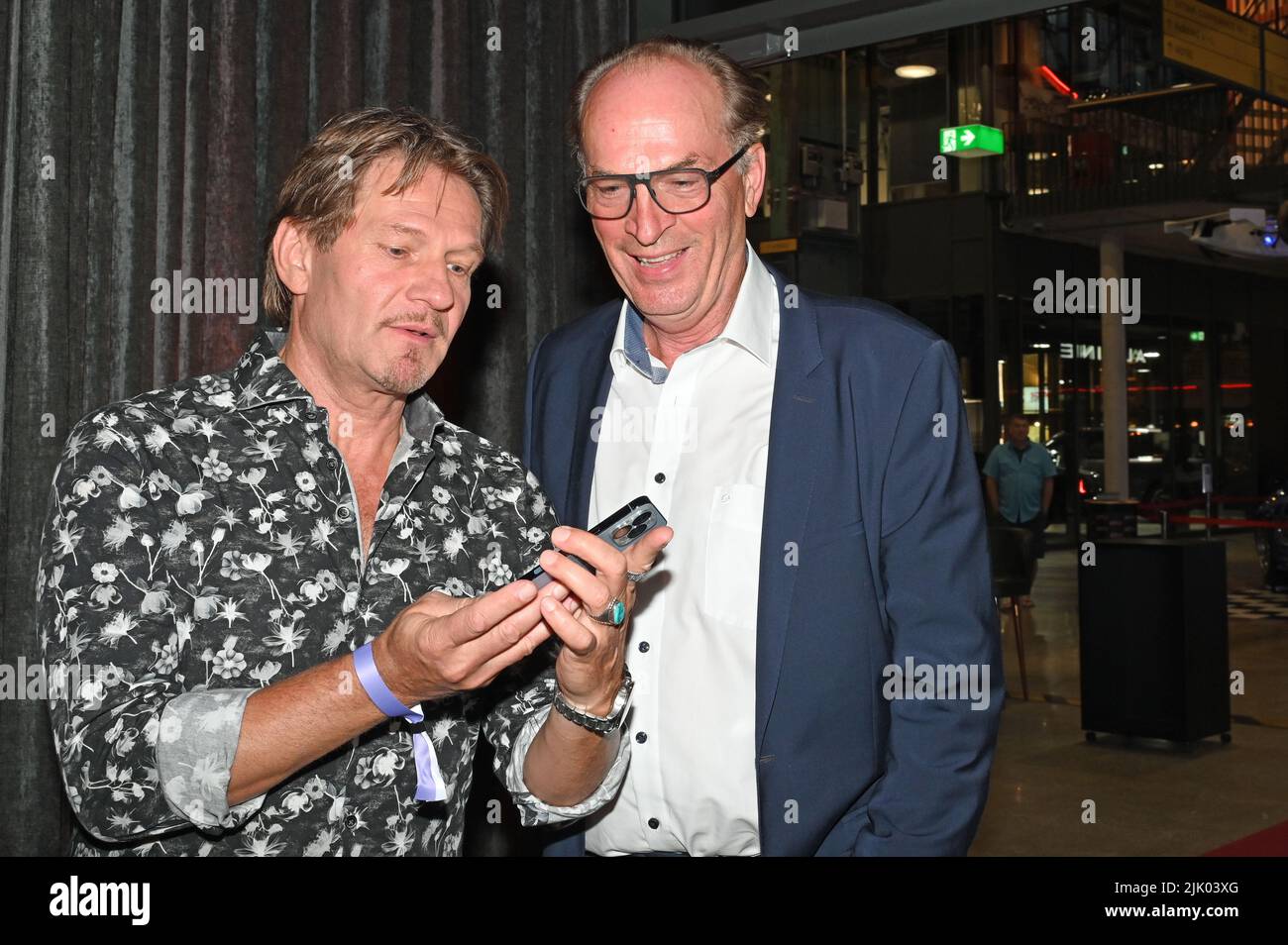 Munich, Germany. 28th July, 2022. Actors Thure Riefenstein (l) and ...