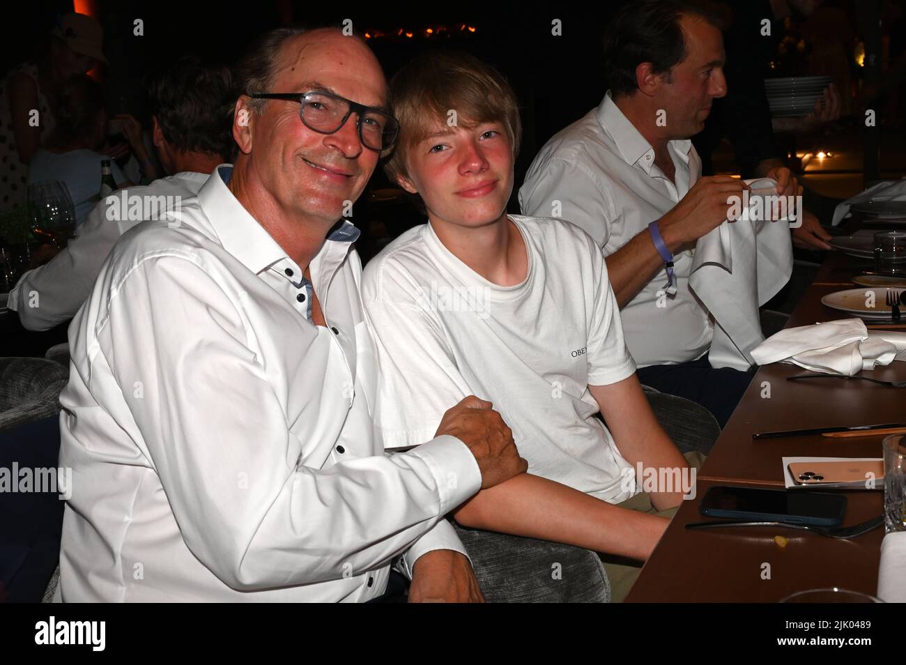 Munich, Germany. 28th July, 2022. Actor Herbert Knaup and his son ...