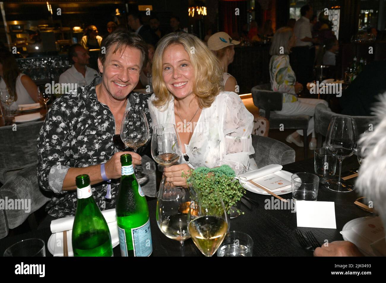 Munich, Germany. 28th July, 2022. The actor couple Thure Riefenstein ...