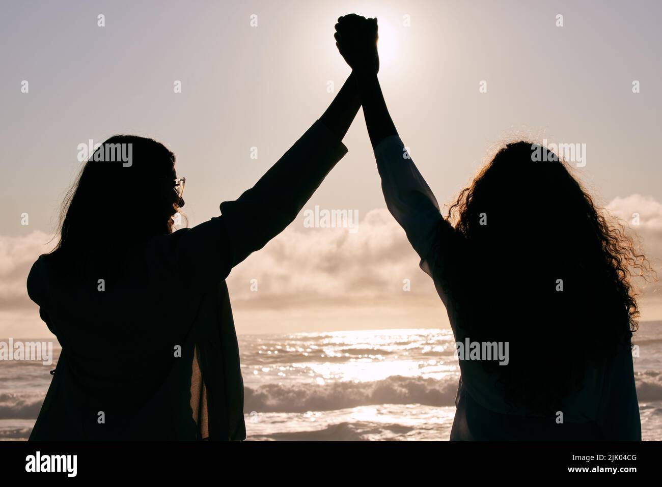 Friends Holding Hands Silhouette