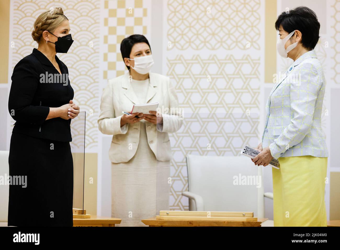 Tokyo, Japan. 29th July, 2022. (L to R) Yulia Tymoshenko former Prime Minister of Ukraine meets ...