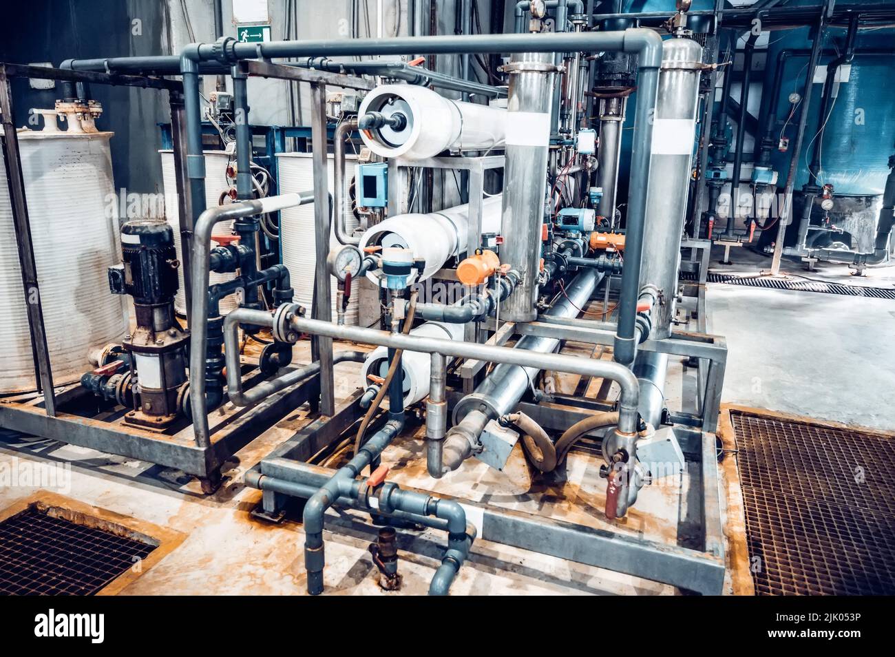 Water clarification system or purifying filter equipment in steel ...