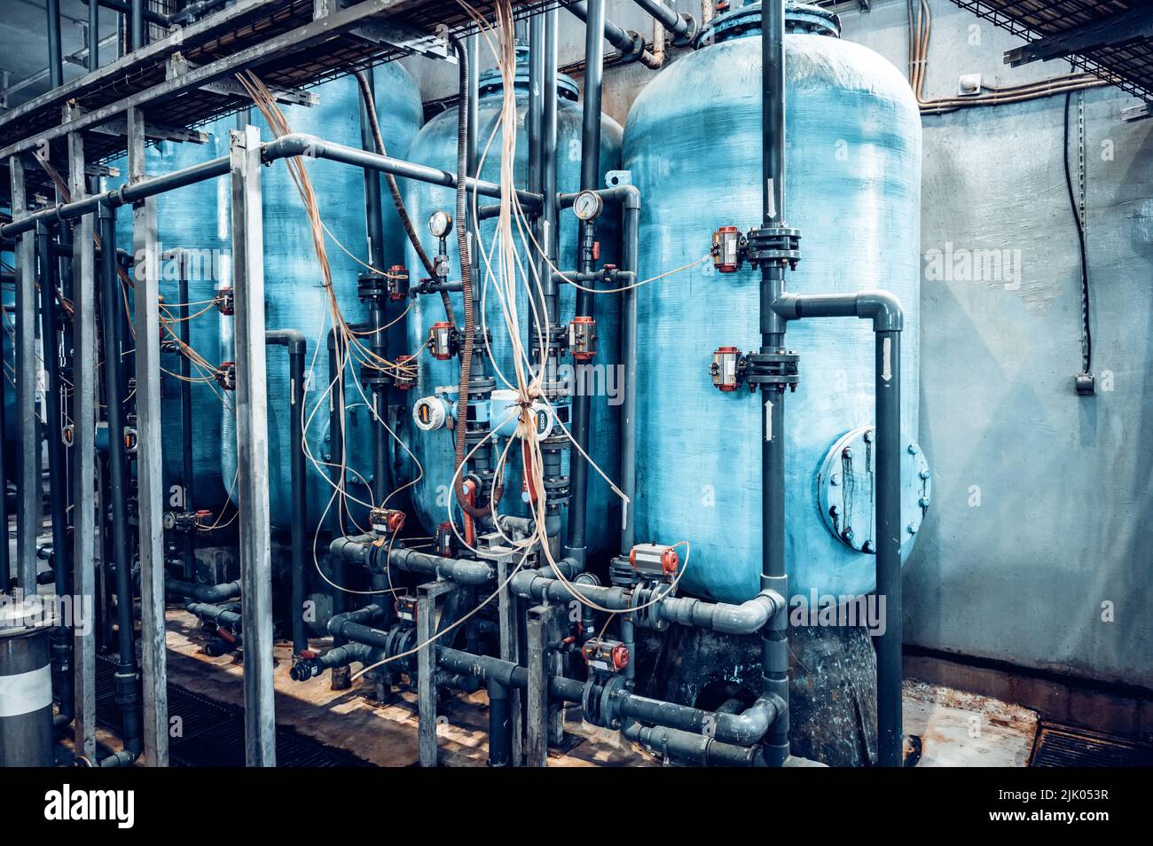 Water clarification system or purifying filter equipment in steel ...