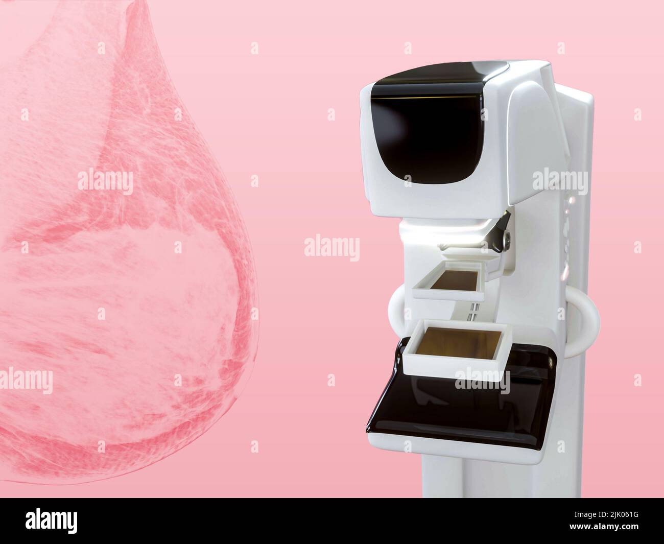 Mammography device for screening breast cancer in hospital on pink ...