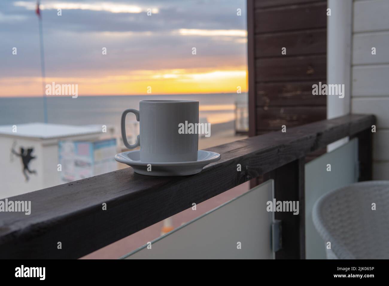 Sea beach cup coffee travel background mug ocean white table, for drink ...