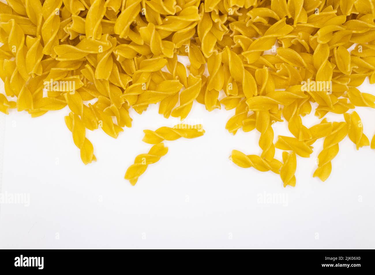 shallow depth of field dried itallian small spiral rotini pasta on a ...
