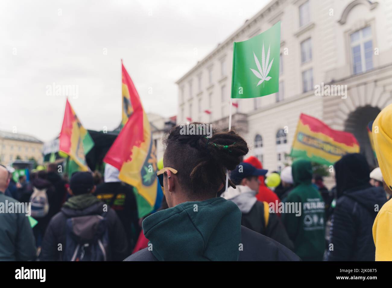 Pro-cannabis March. Protester go against the government law and fight ...