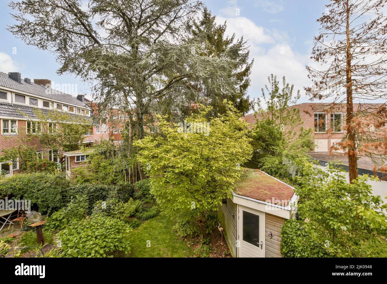 Panoramic view of high rise buildings and trees from height Stock Photo ...