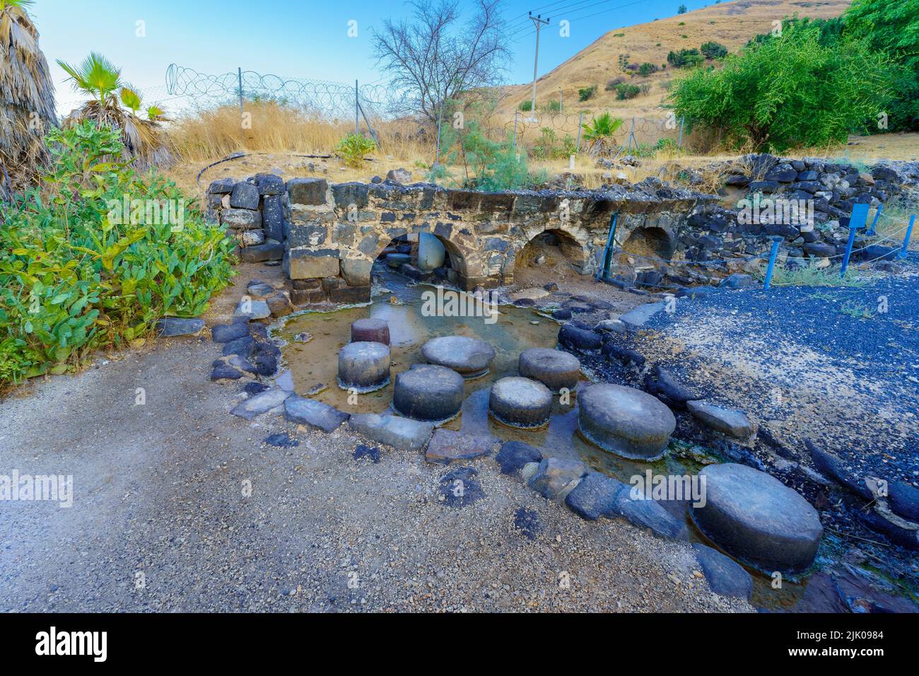 View of a Hot Spring with Roman era ruins, in Hamat Tiberias National ...