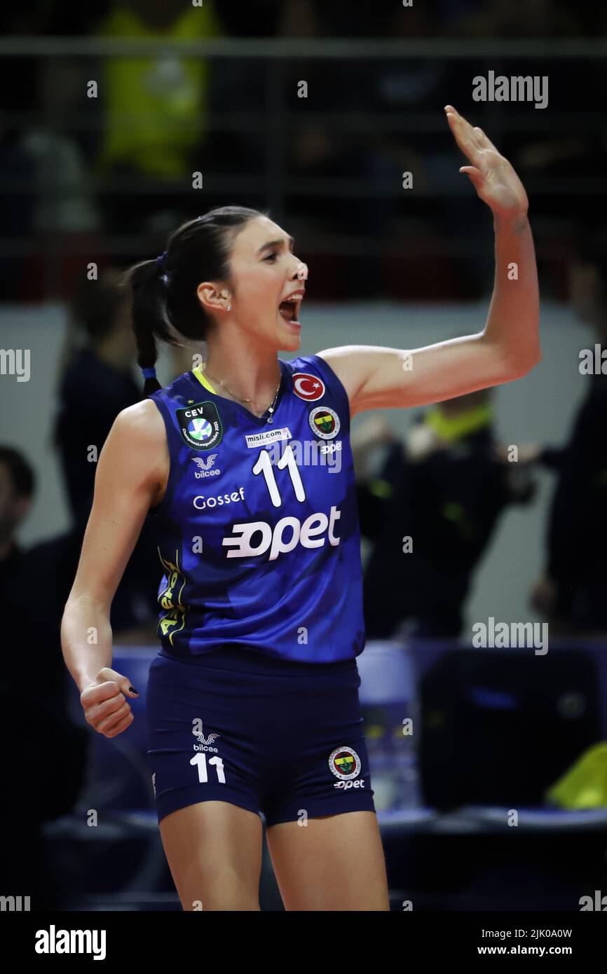 ISTANBUL, TURKEY - FEBRUARY 07, 2022: Naz Aydemir Akyol in Turk Hava ...