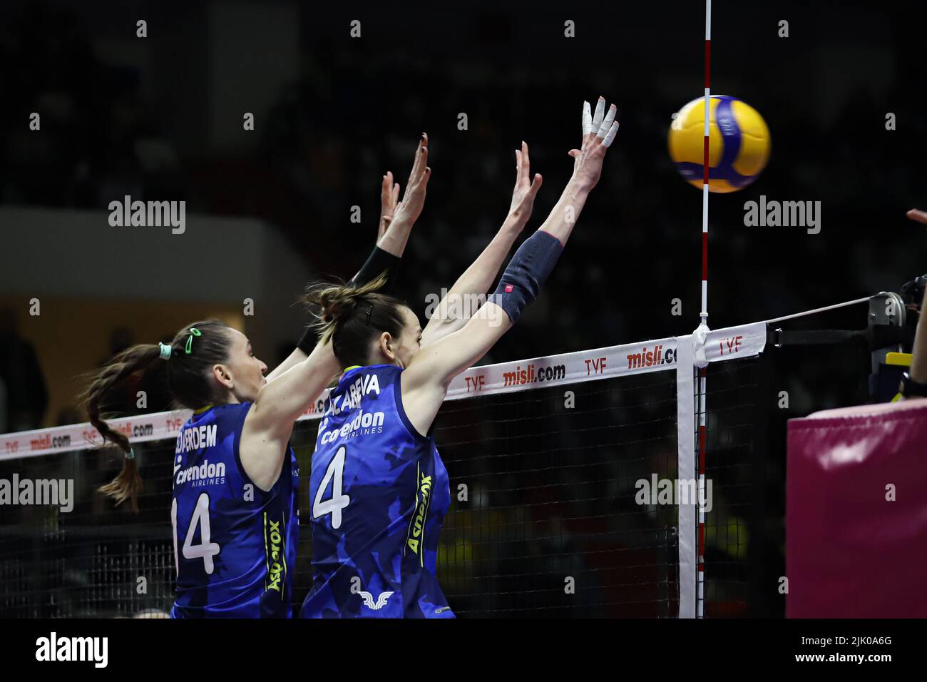 ISTANBUL, TURKEY - FEBRUARY 07, 2022: Eda Erdem Dundar and Anna ...