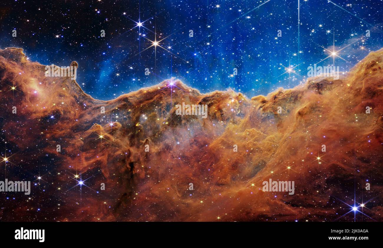 NIRCam Image of the “Cosmic Cliffs” in THE Carina Nebula from NASA’s James Webb Space Telescope ...