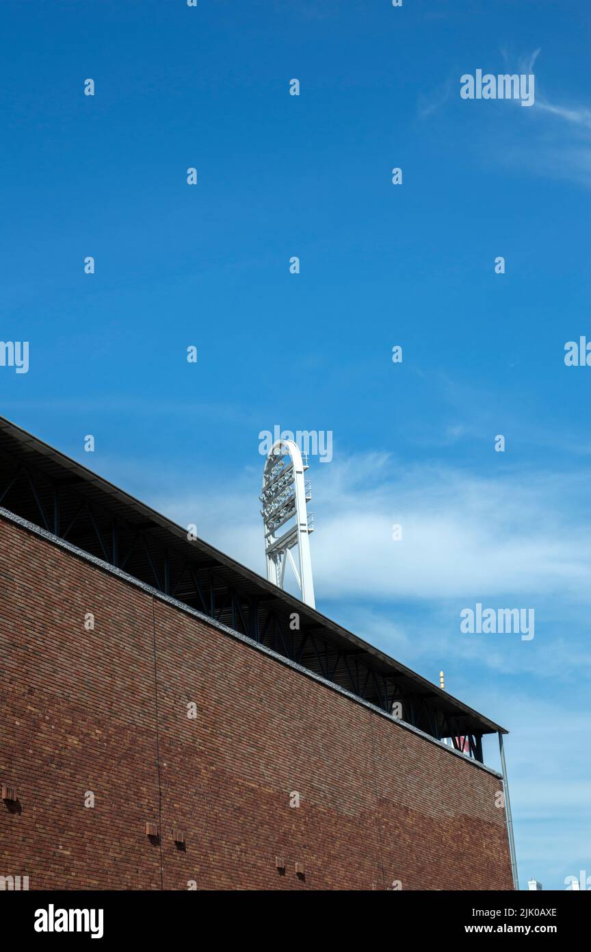 Light Tower At The Olympic Stadium In The Background Of The Building At ...