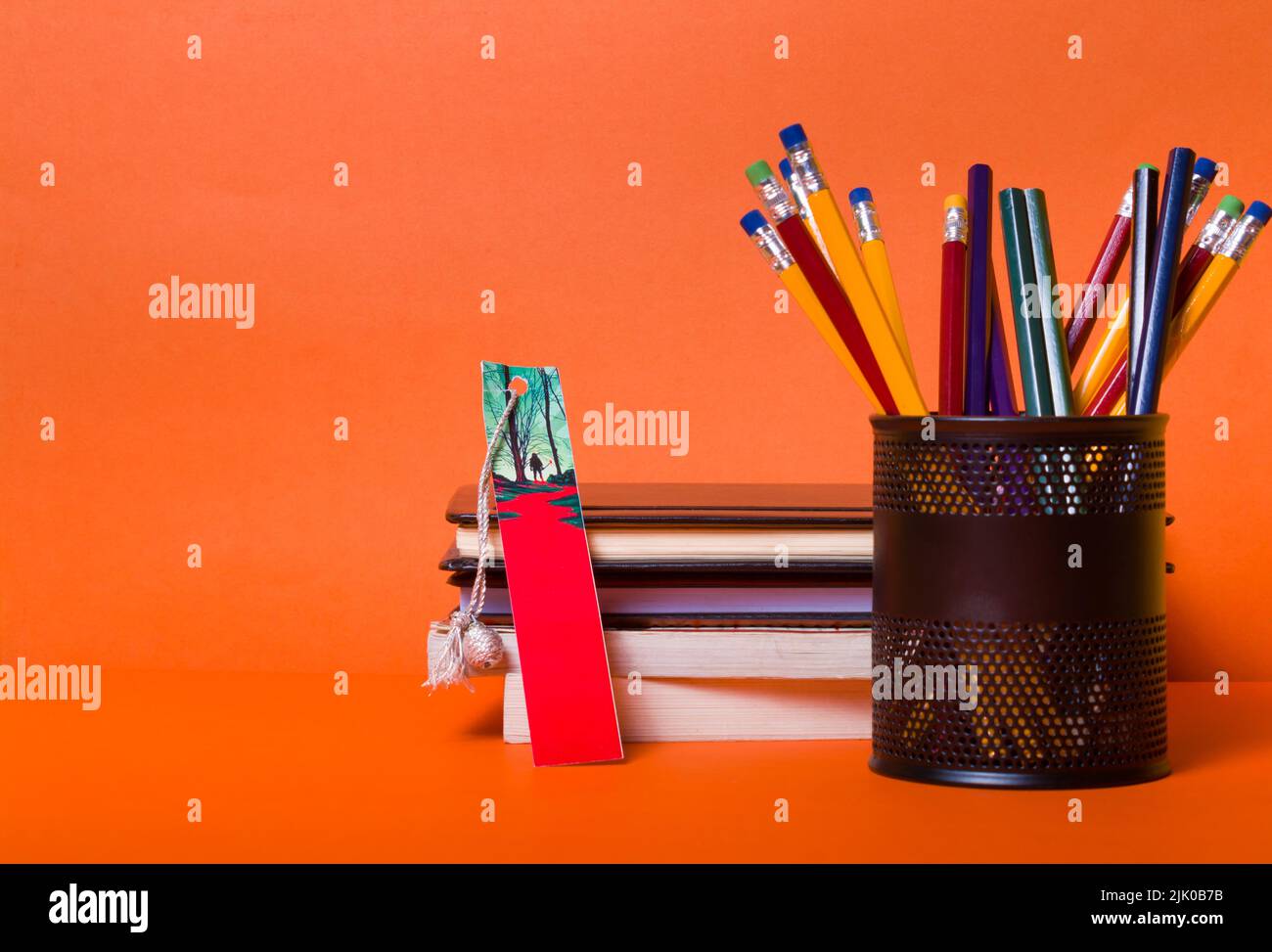 School supplies or stationery with copy space background, Back to ...