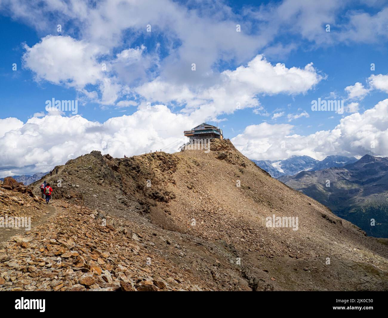 View of Bormio's valley from Bormio 3000 cable car arrive Stock Photo ...