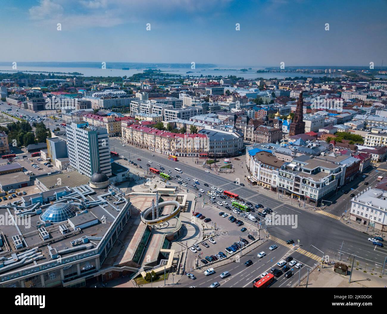 Center of Kazan. View of Tukai Square (Koltso). The intersection of ...