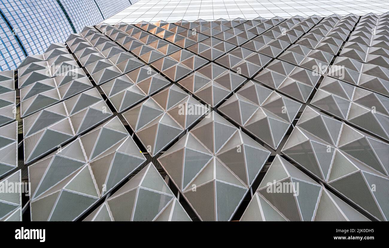 Fragment of a modern office building. Abstract geometric background ...