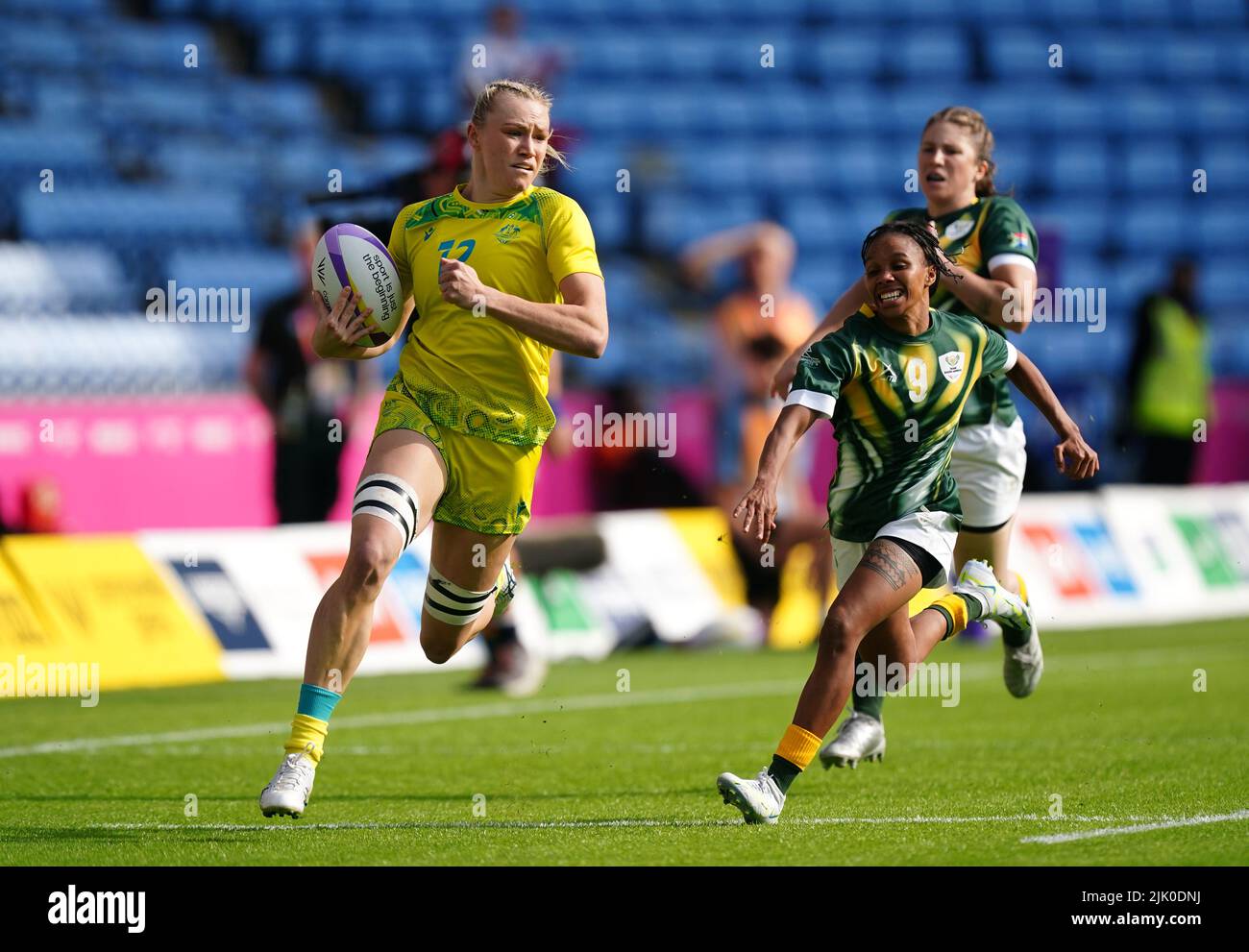 Australia's Maddison Levi goes on to score the first try during the ...