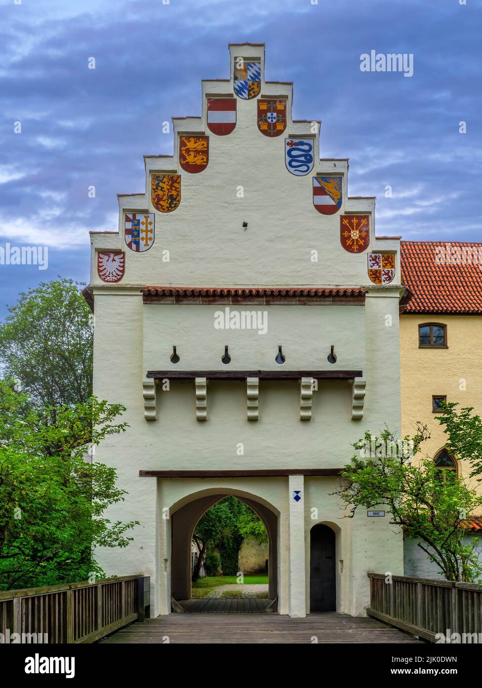 Entrance to Gruenwald Castle near Munich, Upper Bavaria, Bavaria ...