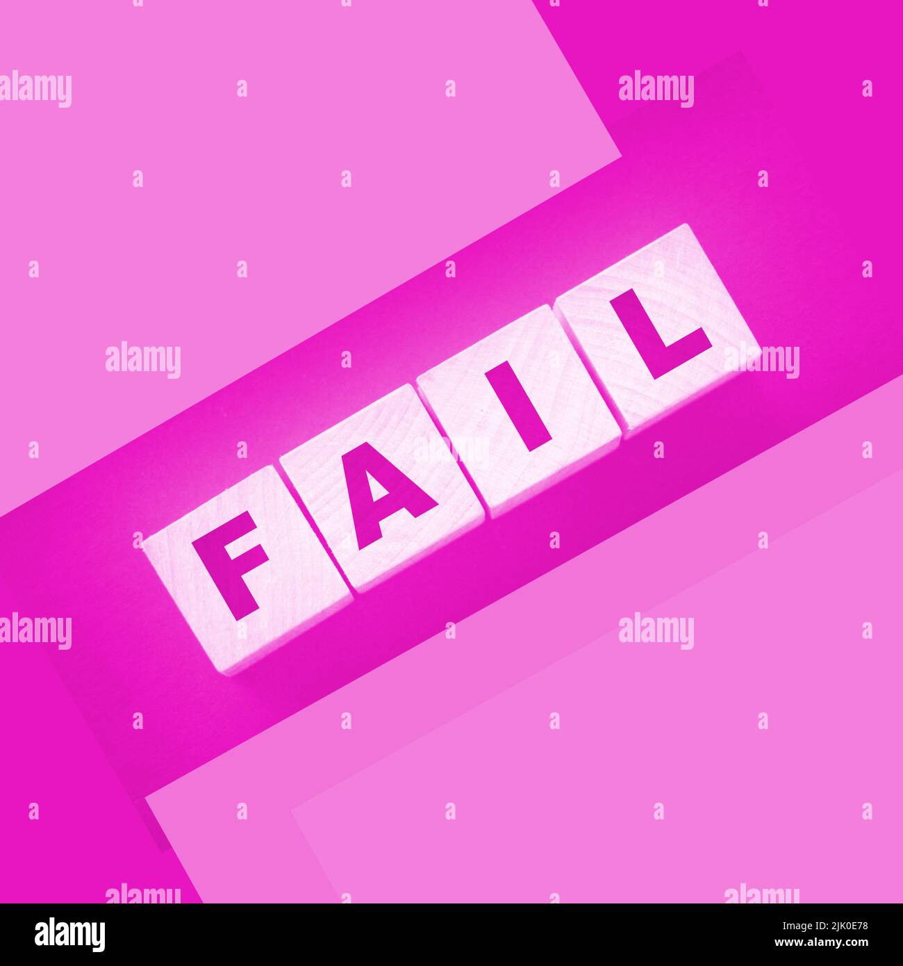 FAIL Word text Written In Wooden Cube blocks on black background ...