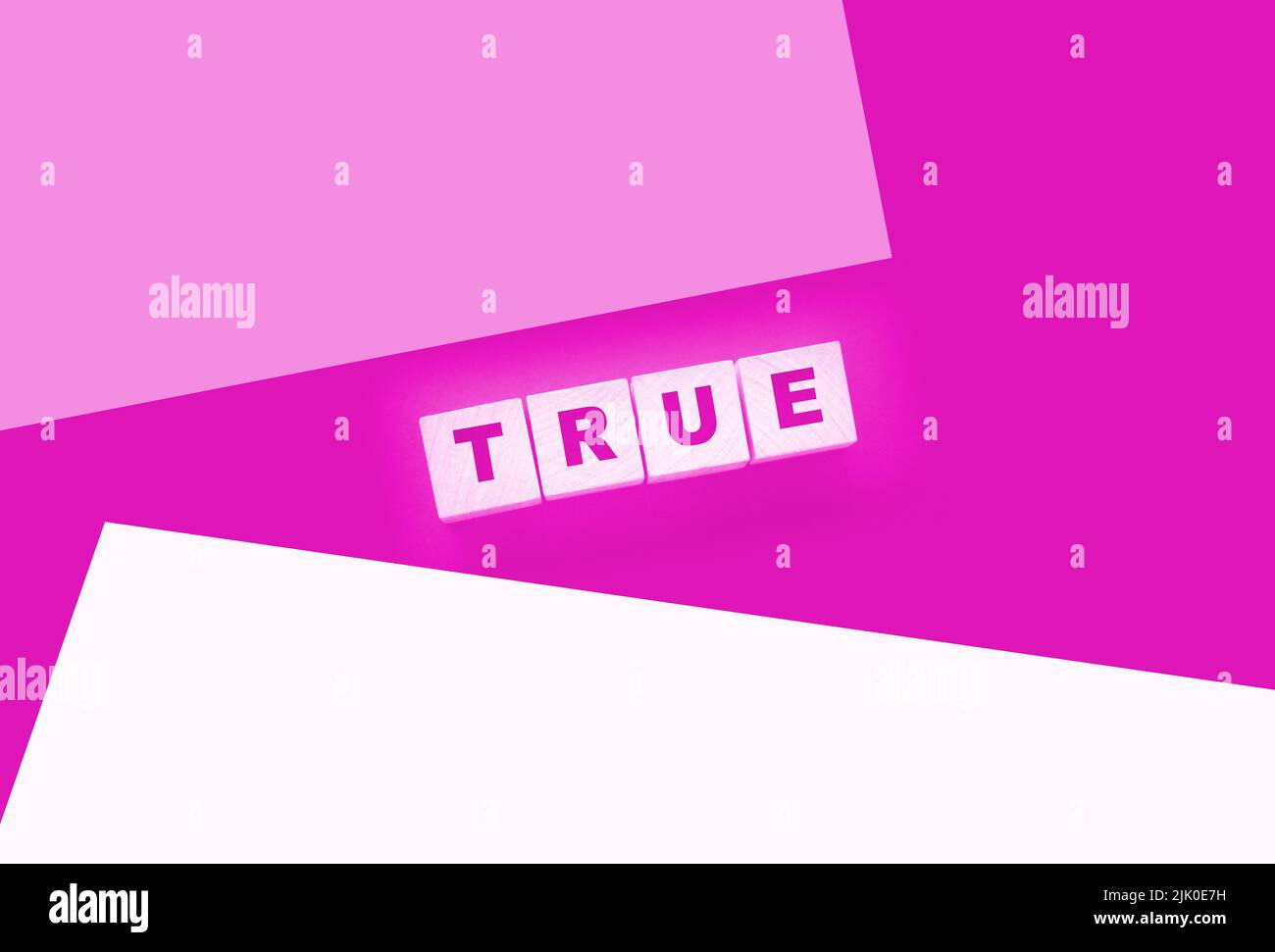 concept word true on wooden cubes on black background Stock Photo - Alamy