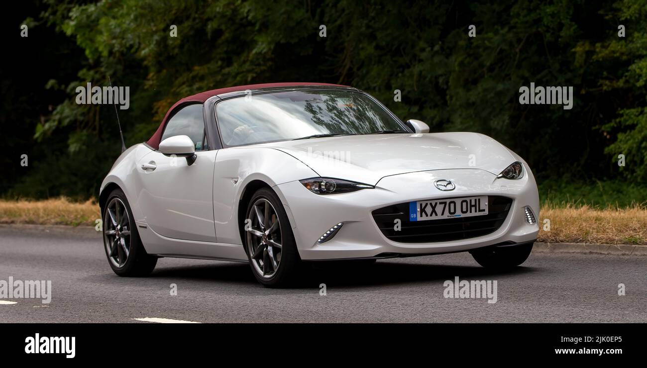 2020 white Mazda MX5 sports car Stock Photo - Alamy