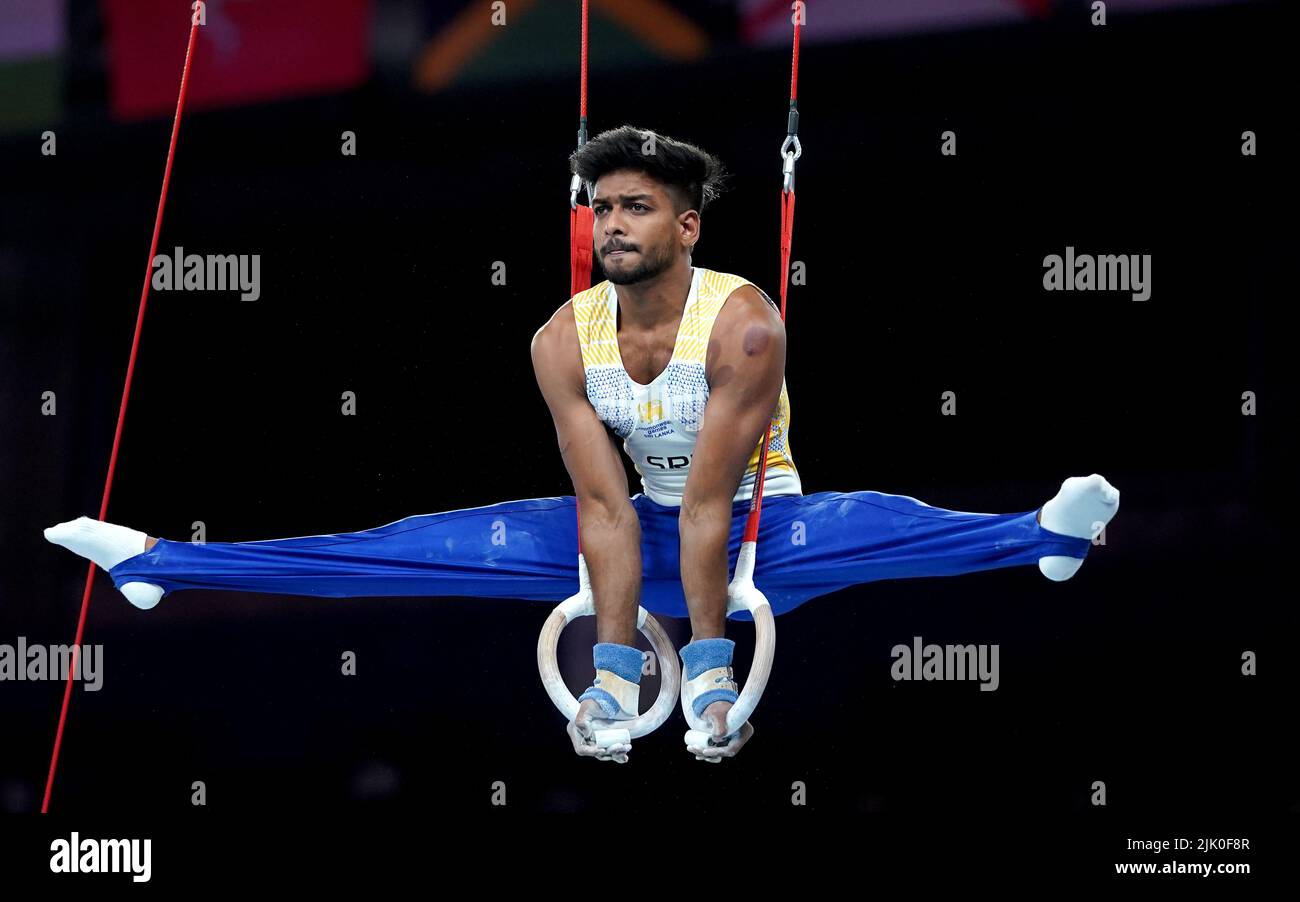 Sri Lanka's Ruchira Fernando in action during the Rings rotation of the ...