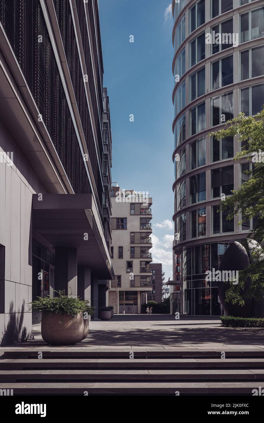 Office buildings in modern architecture style in a vertical shot Stock ...