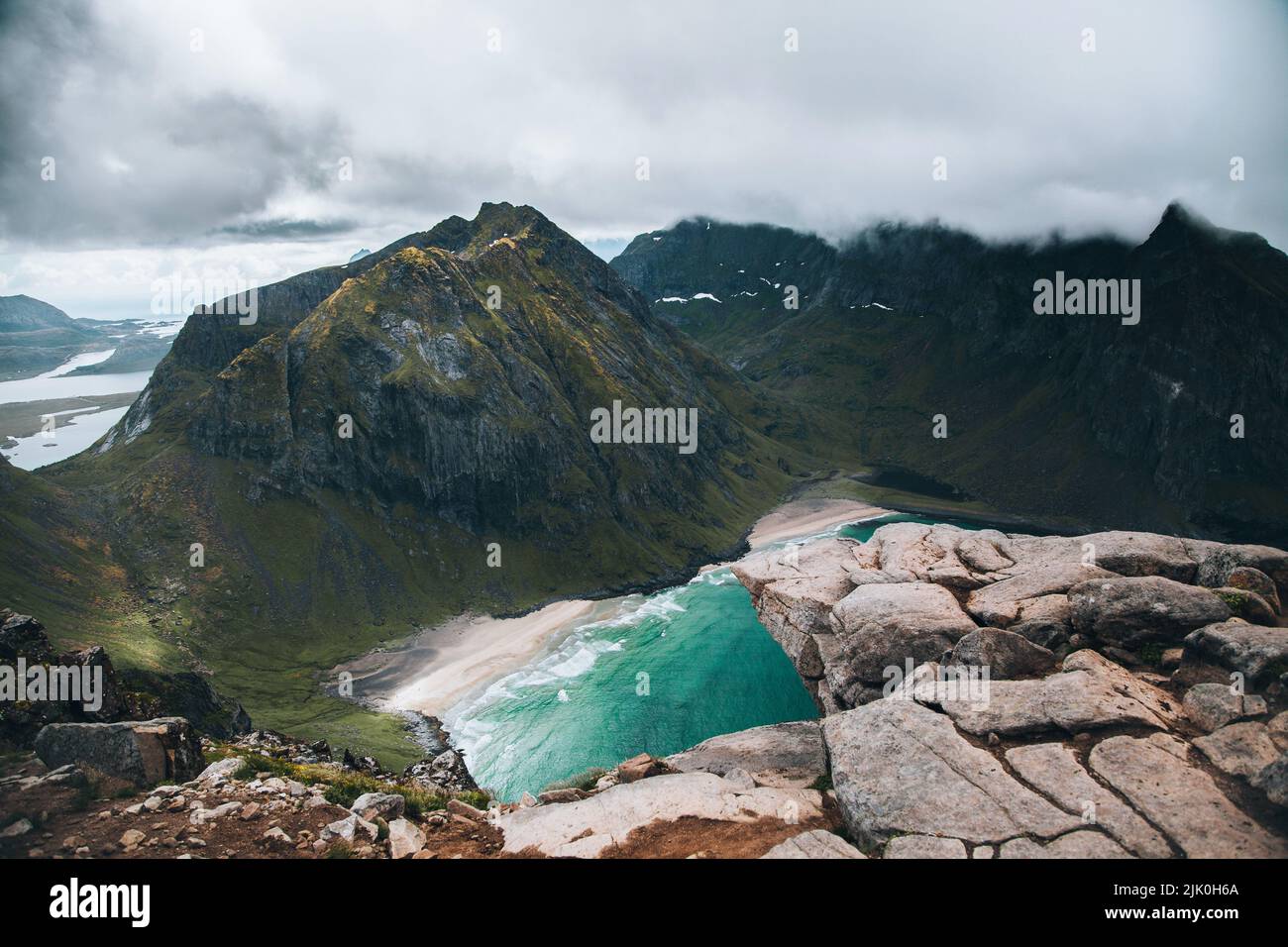 Views from Ryten in the Lofoten Islands in Norway Stock Photo - Alamy