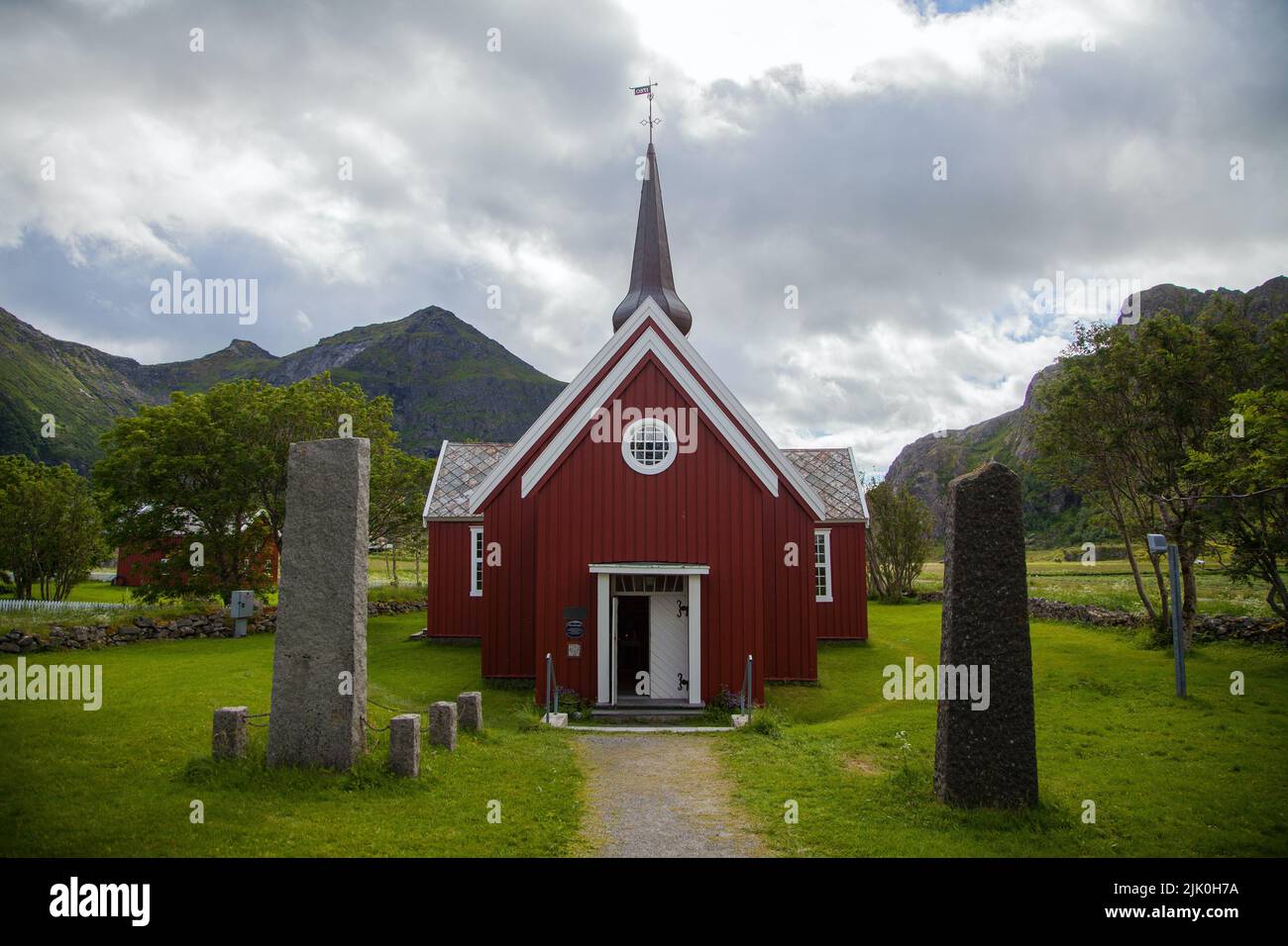 Flakstad Church in the Lofoten Islands in Norway Stock Photo - Alamy