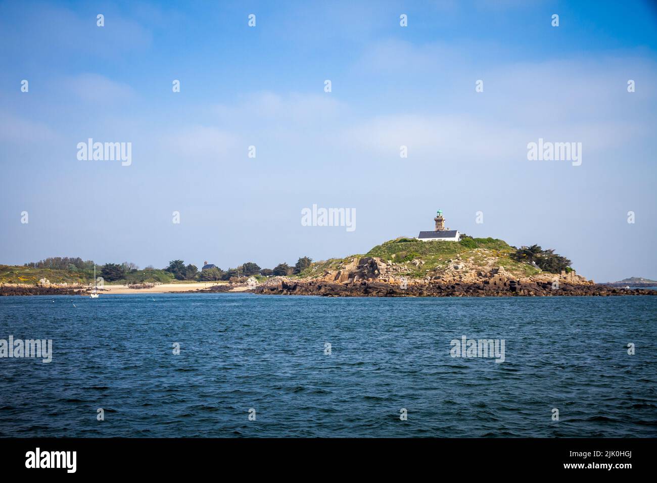 Chausey island coast and lighthouse in Brittany, France Stock Photo - Alamy