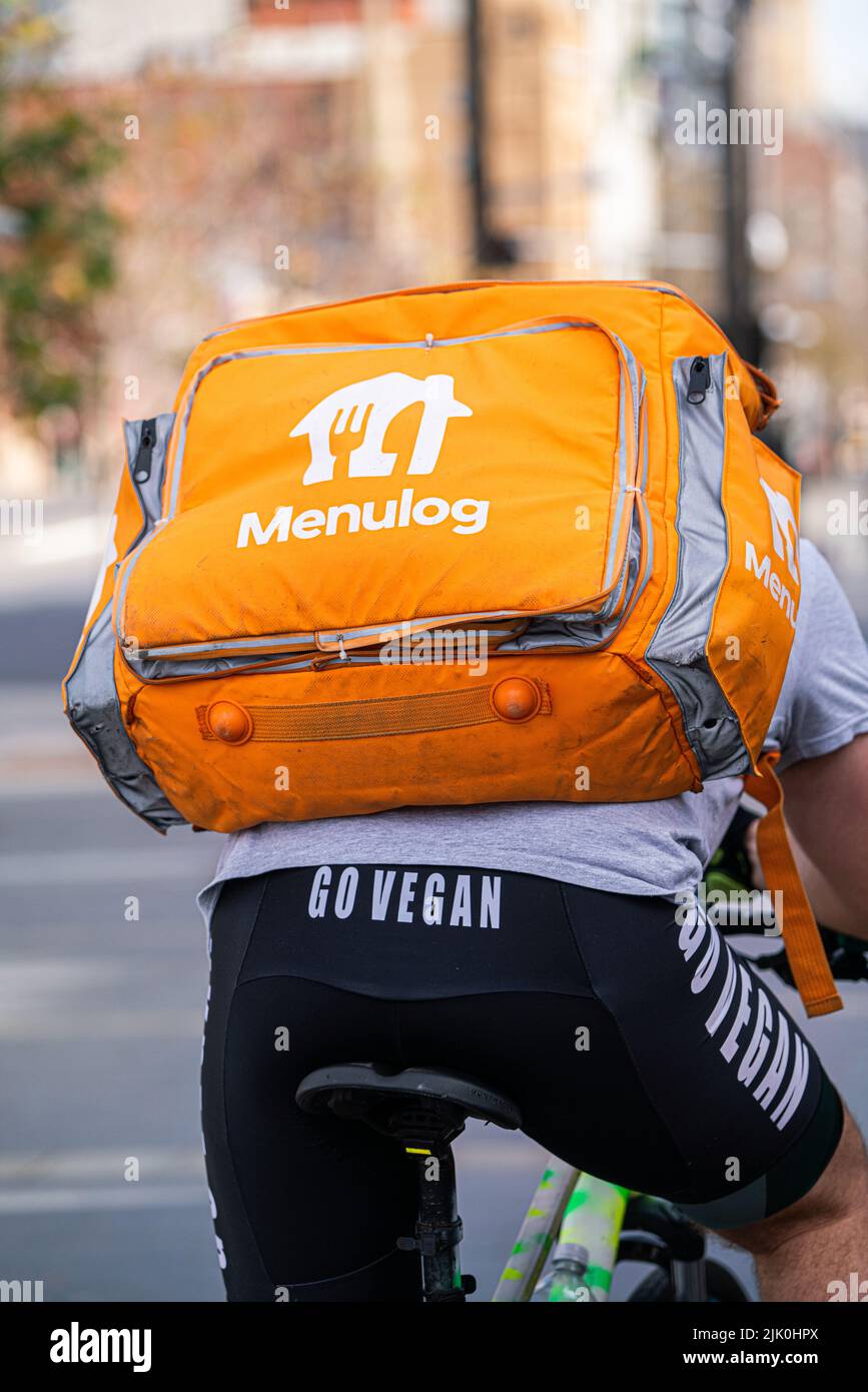 29 july 2022: A Menulog food delivery rider on North Terrace , Adelaide ...